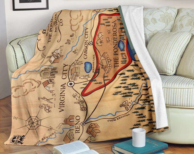 Ponderosa Map From Bonanza Fleece Blanket - Etsy