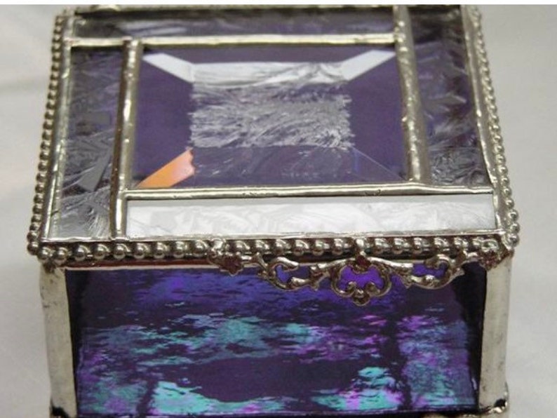 3x3 Stained Glass Box Christening Gift Gift for Her Jewelry - Etsy