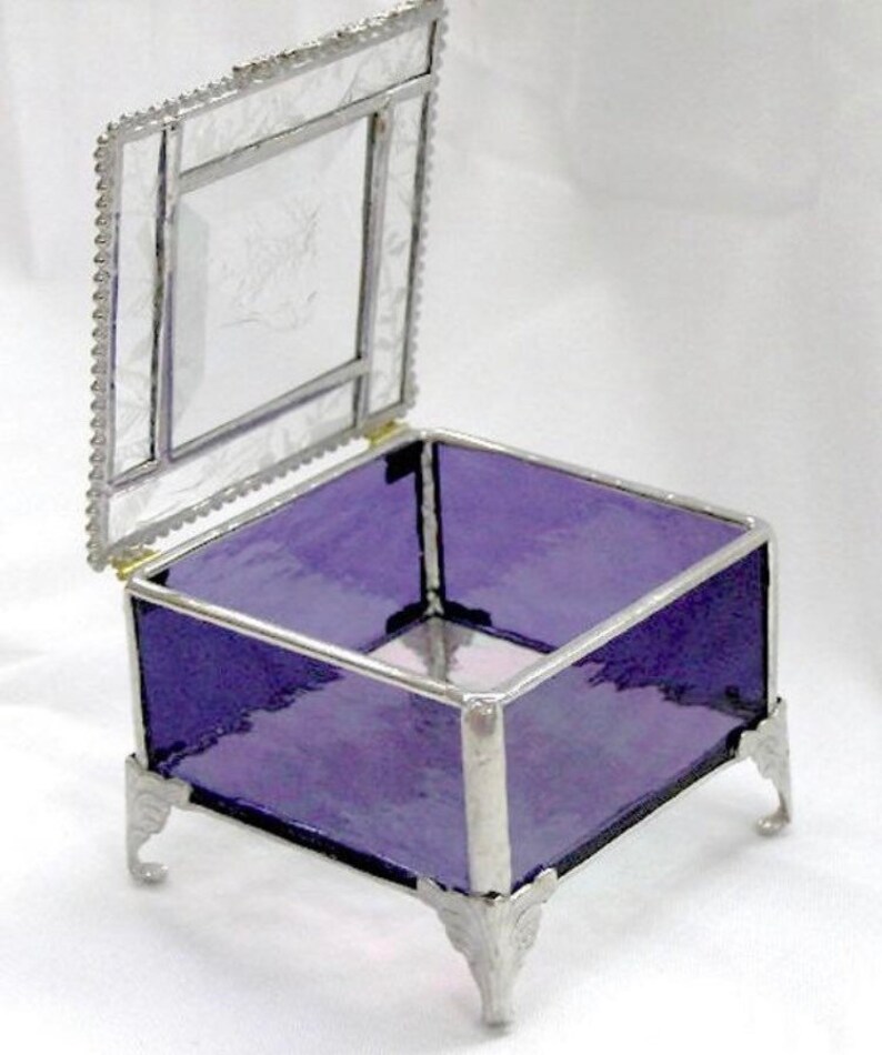 3x3 Stained Glass Box Christening Gift Gift for Her Jewelry - Etsy