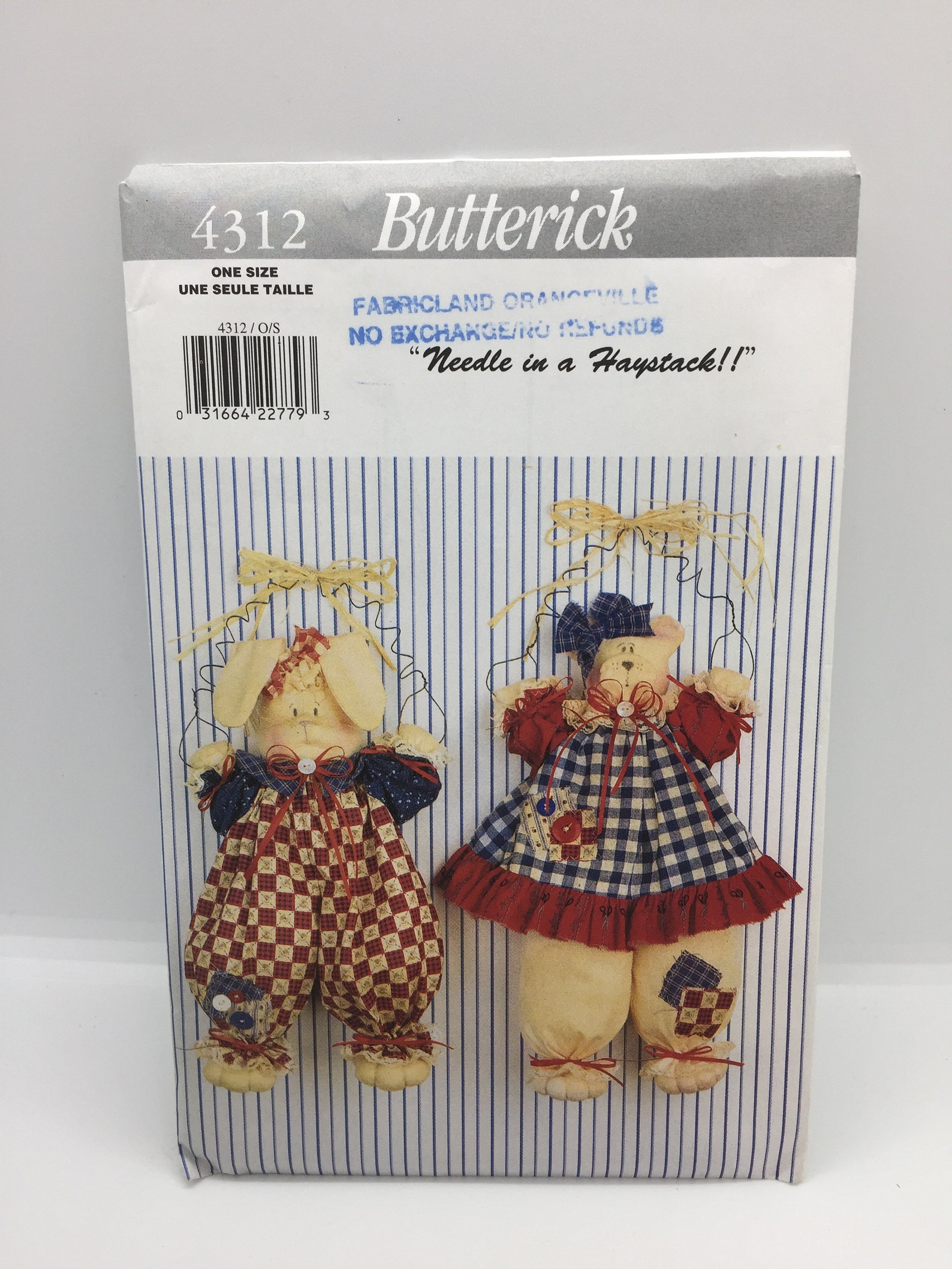 4312 Butterick Vintage 1995 Craft "needle in a Haystack" Sewing Pattern ...