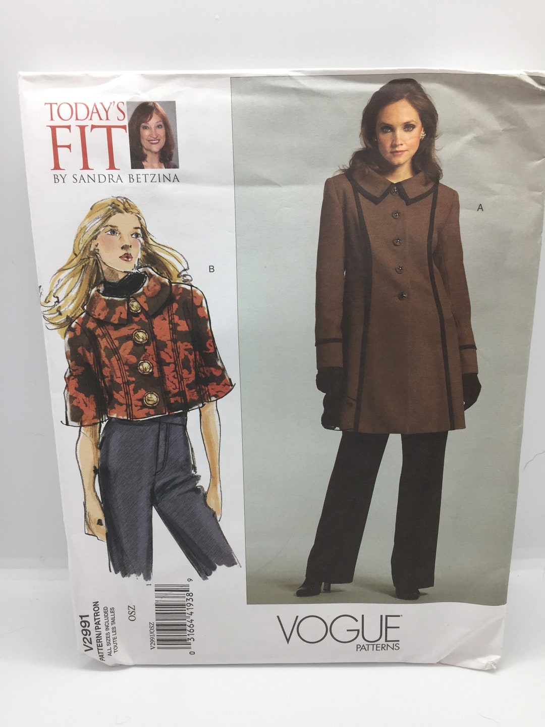 V2991 Vogue 2007 Todays Fit by Sandra Betzina Sewing Pattern Misses ...