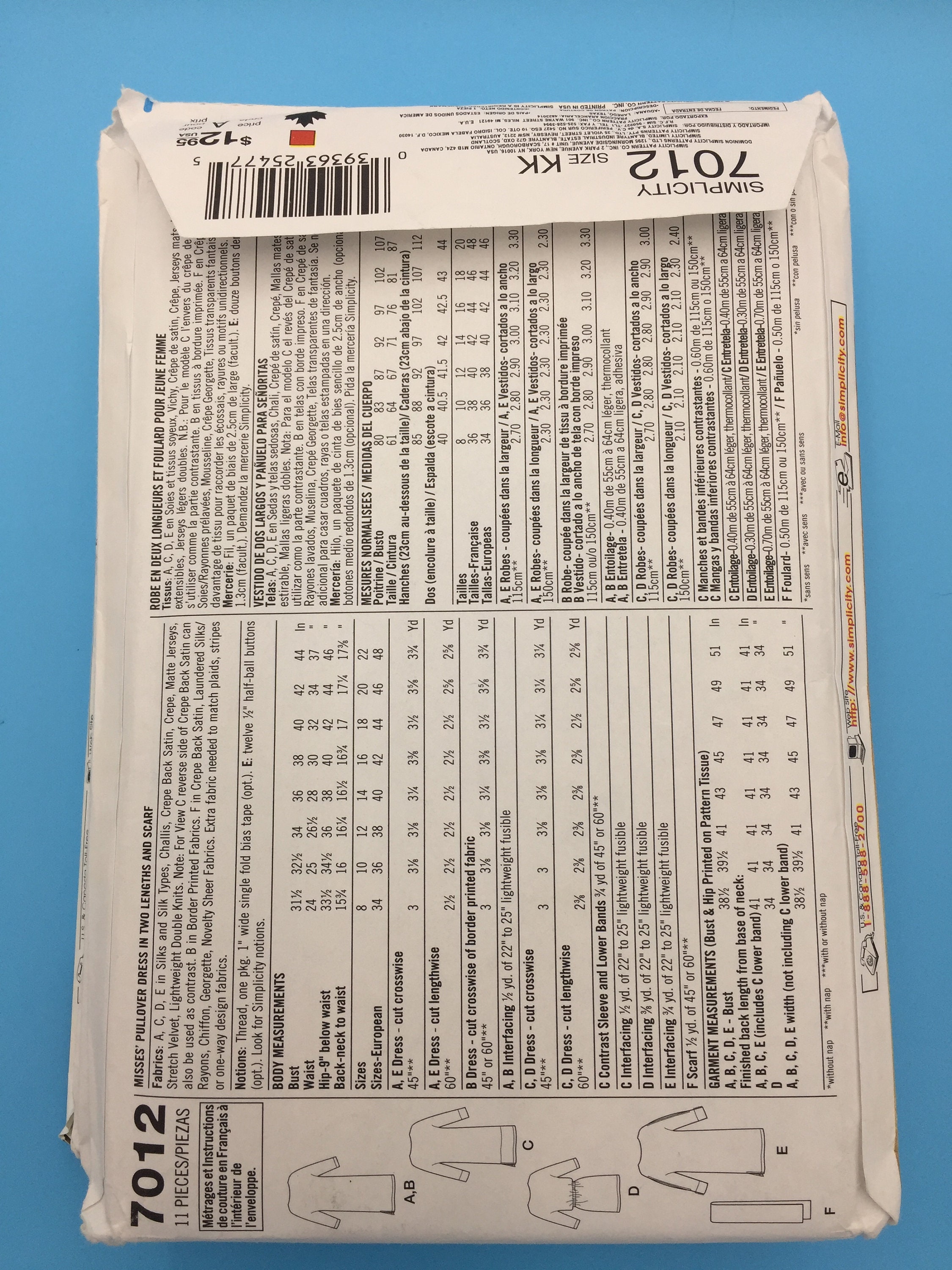 7012 Vintage 2001 Simplicity 2 Hour Sewing Pattern Misses - Etsy UK