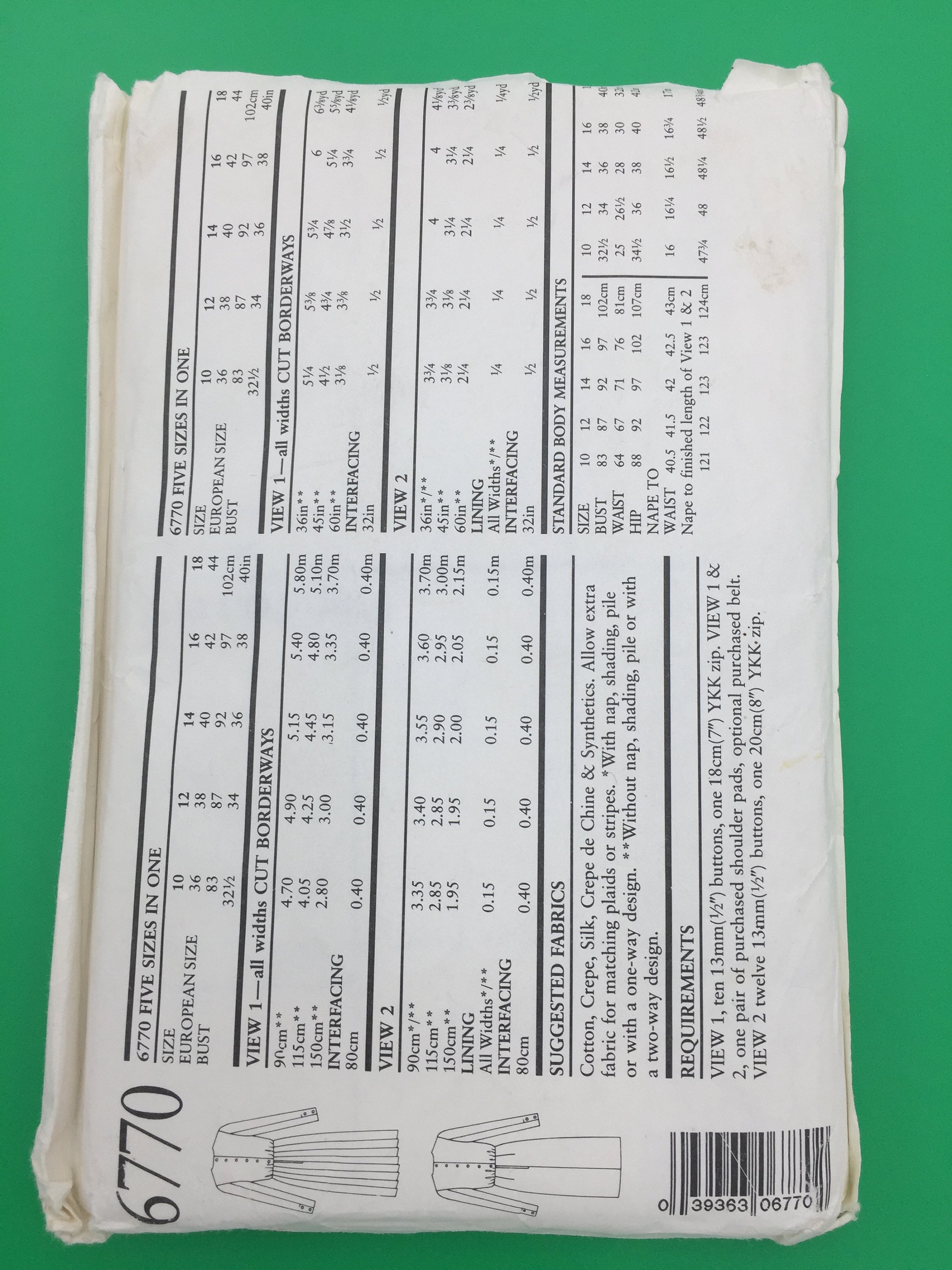 6770 New Look Sewing Pattern Five Sizes in One Dress Sizes 10-12-14-16 ...