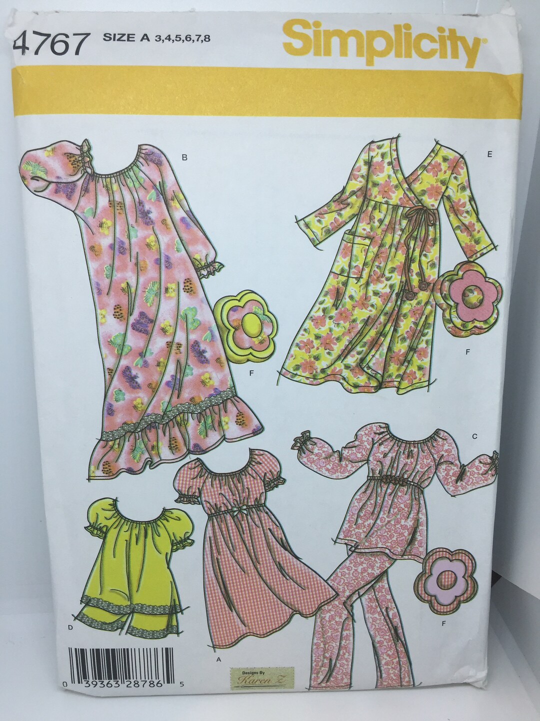 4767 Simplicity 2004 Sewing Pattern Childs Loungewear and Pillow Sizes ...