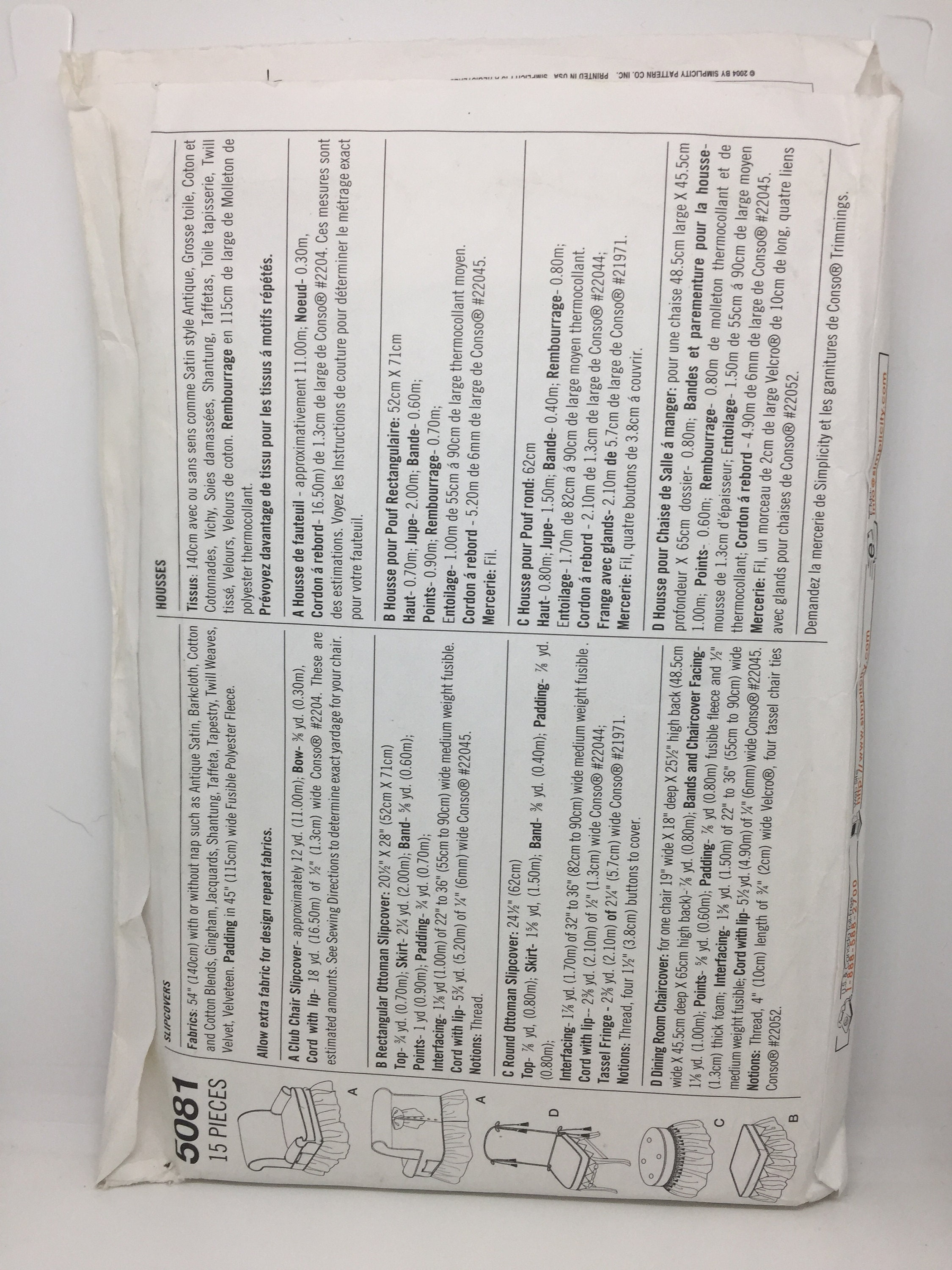 5081 Simplicity 2004 Sewing Pattern English Cottage/french Country ...