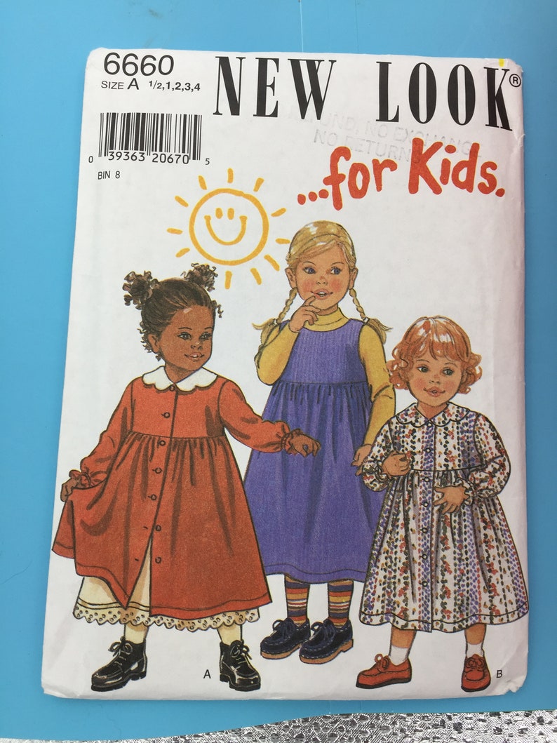 6660 New Look Sewing Pattern for Kids Five Sizes in One Dress Sizes 1/2 ...