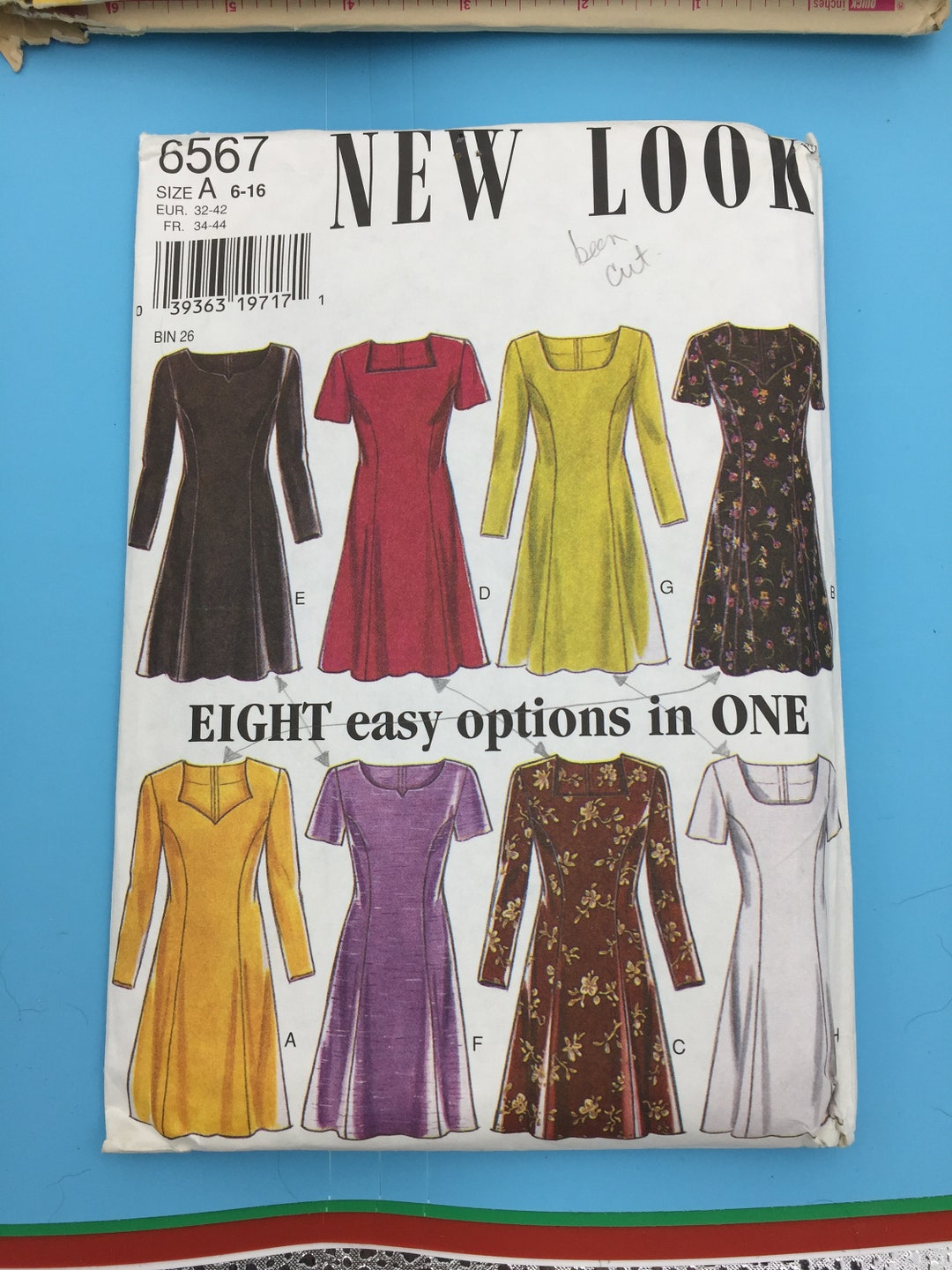 6567 Vintage New Look Six Sizes in One Sewing Pattern Misses Dress ...