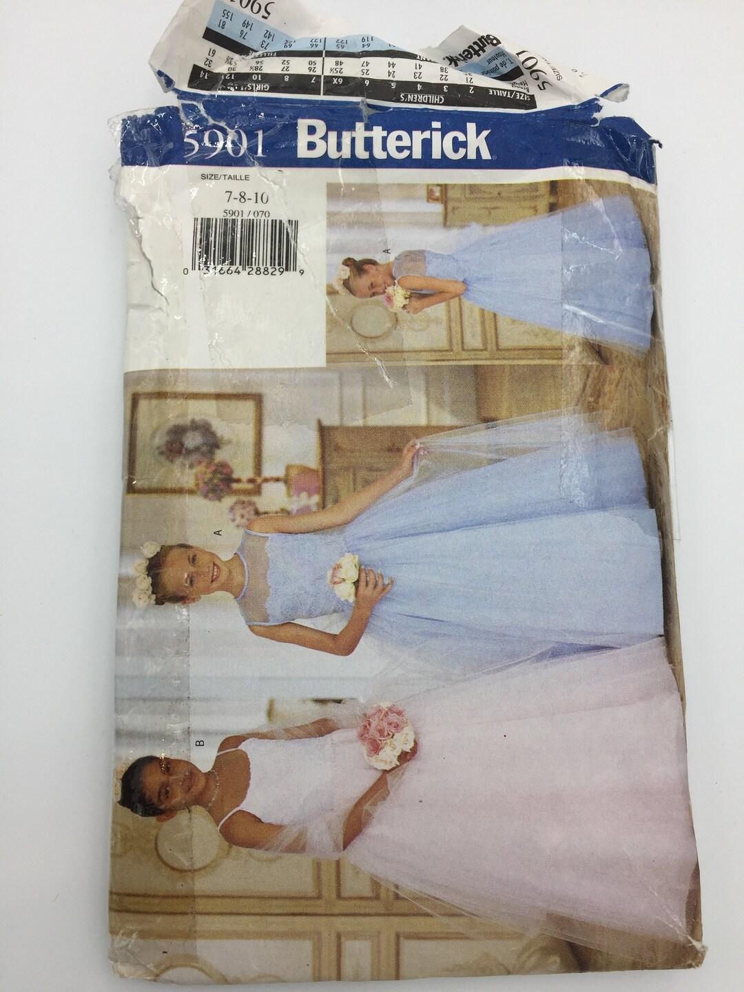 5901 Vintage 1998 Butterick Sewing Pattern Girls Dress and Stole (see ...