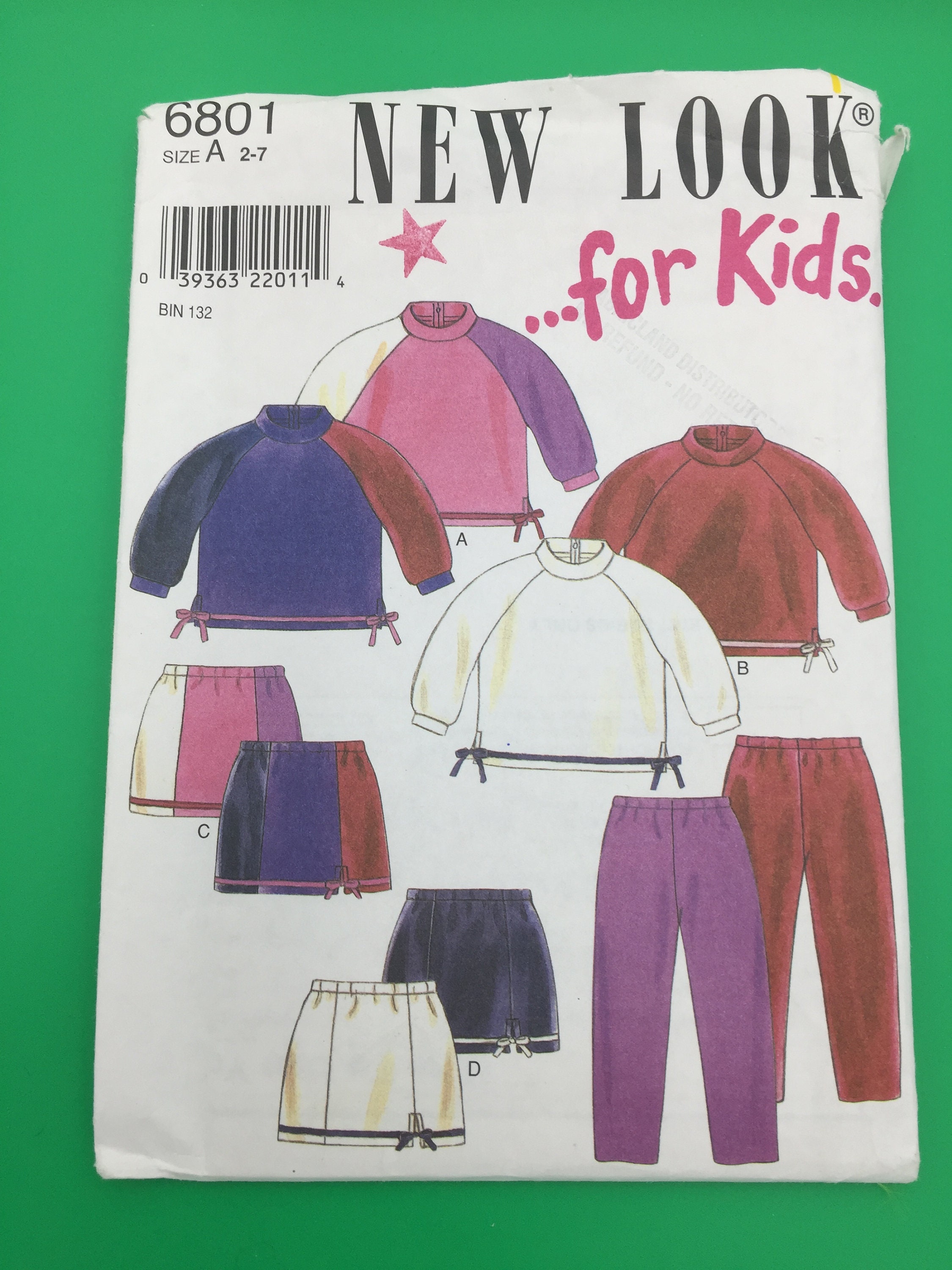 Sewing 6398 New Look 1995 Vintage Sewing Pattern Childrens Six Sizes in ...