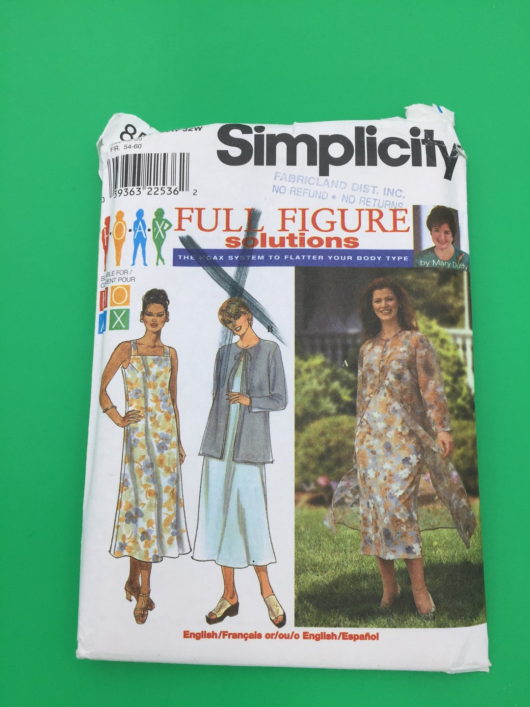 8533 Simplicity Mary Duffy Full Figure Solutions Sewing Pattern Women ...
