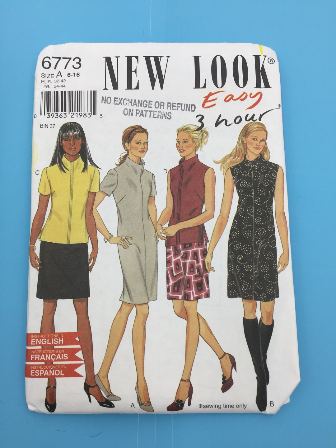6773 Vintage New Look Six Sizes in One Sewing Pattern Misses Dress, Top ...