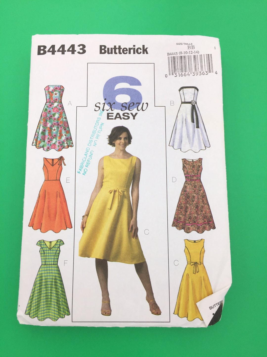 4443 Butterick 2005 Sewing Pattern Misses/misses Petite Dress Size 8-10 ...