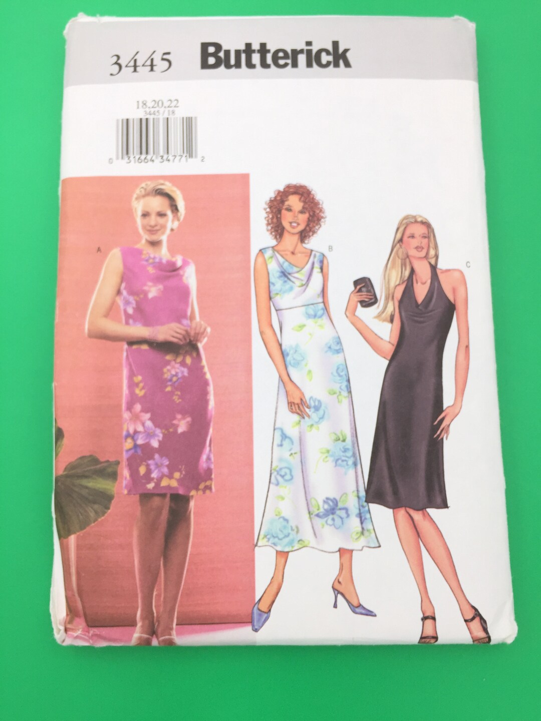 3445 Vintage 2002 Butterick Sewing Pattern Misses Dress Sizes 18-20-22 ...