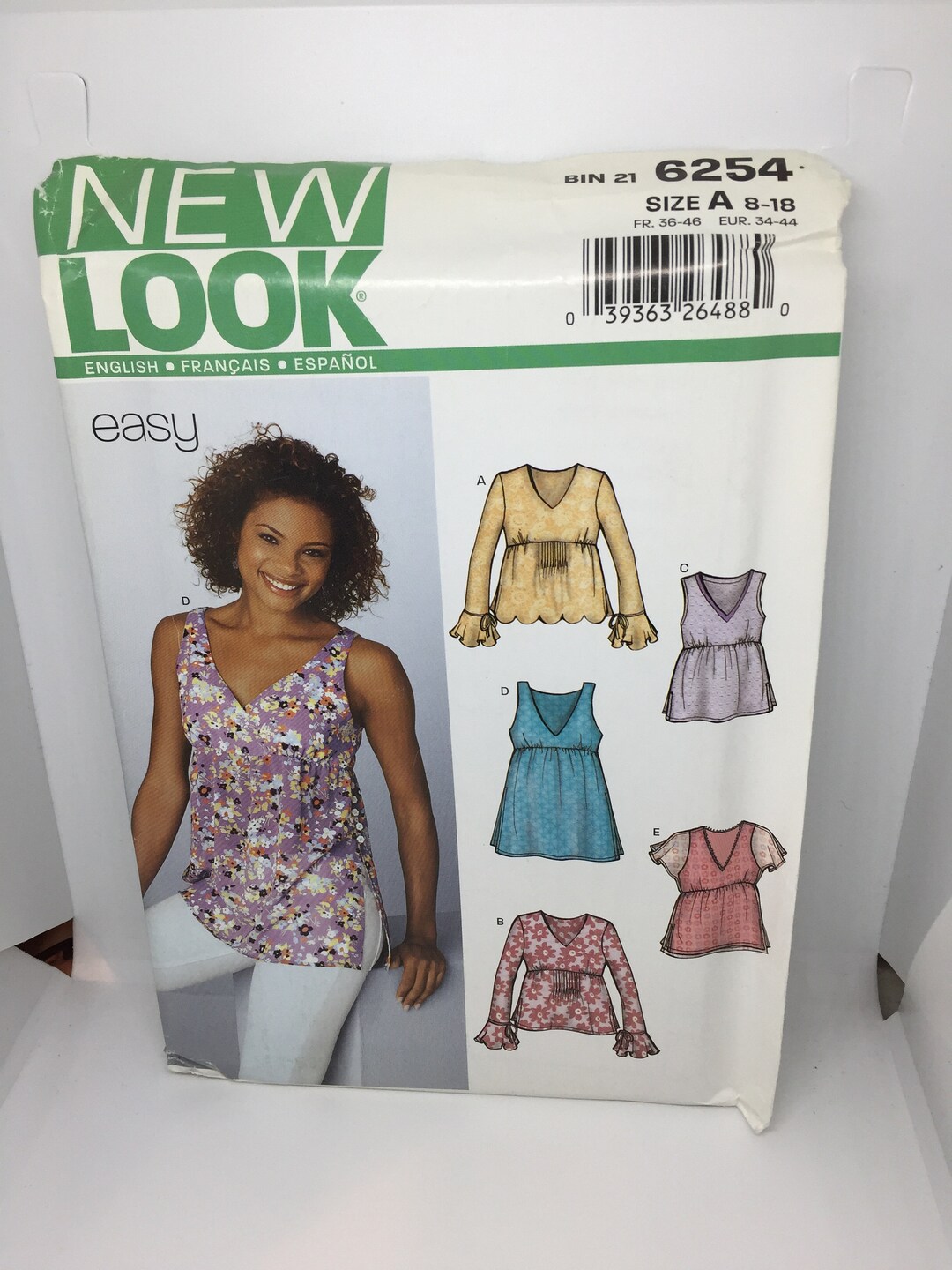 6254 New Look 2003 Sewing Pattern Six Sizes in One Easy Tops Sizes 8-18 ...