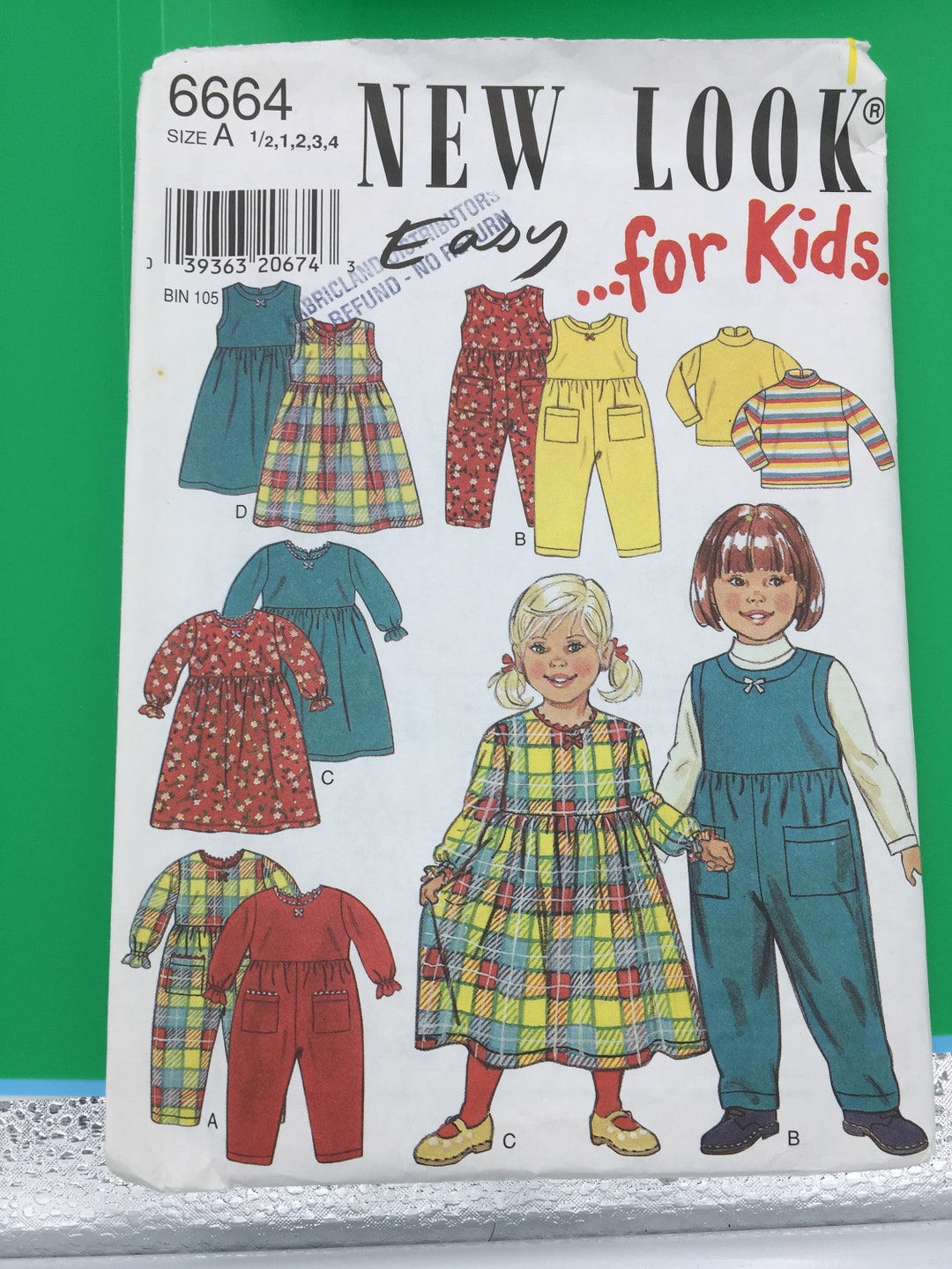 6664 Vintage 1990's New Look for Kids Sewing Pattern 5 Sizes in 1 ...