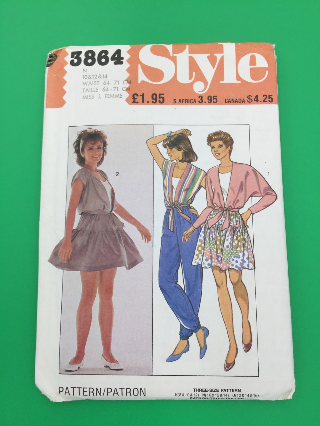 3864 Vintage 1982 Style Sewing Pattern Misses Cover-up, Skirt and ...
