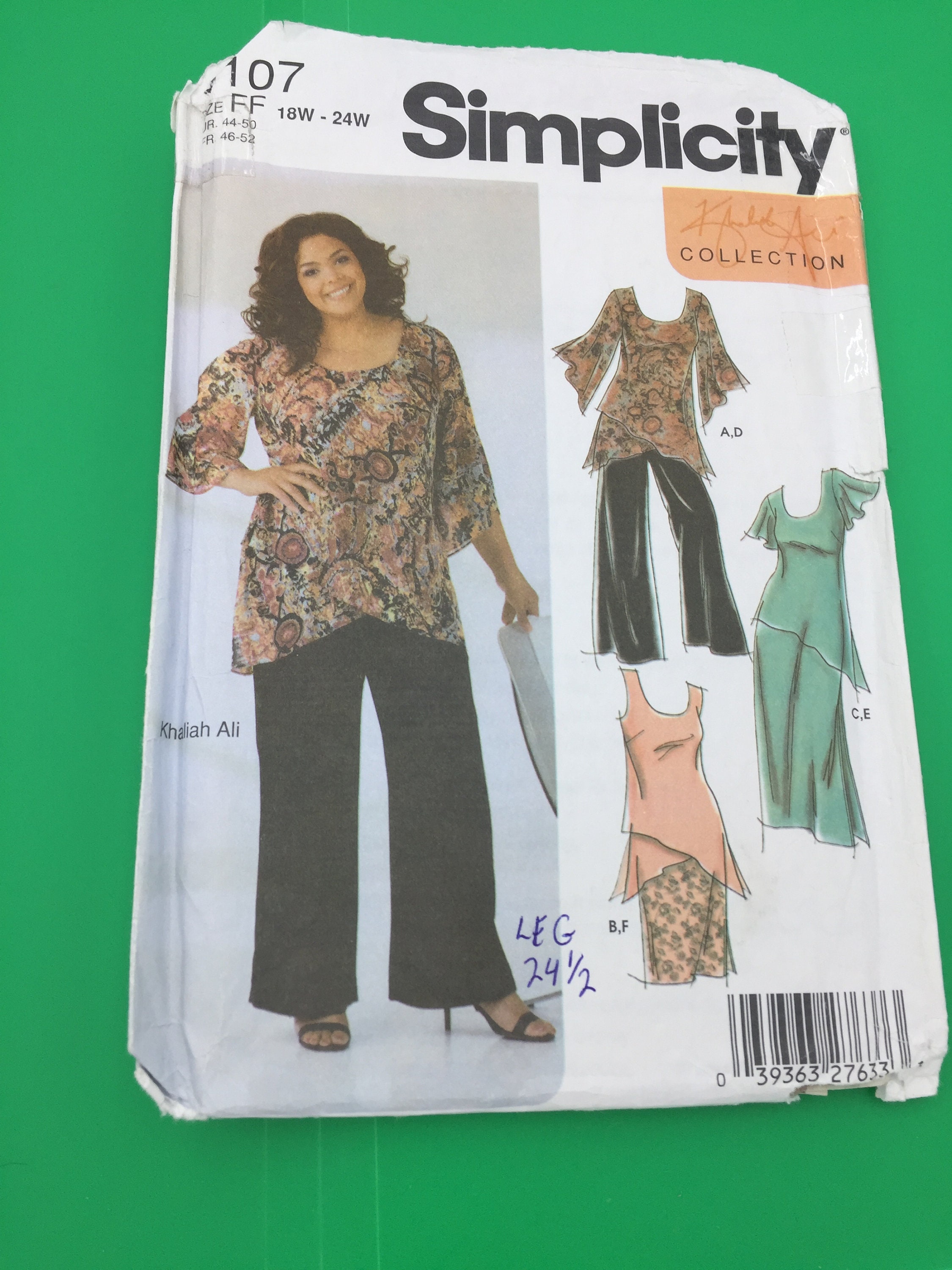 5107 Simplicity 2000's Sewing Pattern Women/women Petite Pullover Top ...