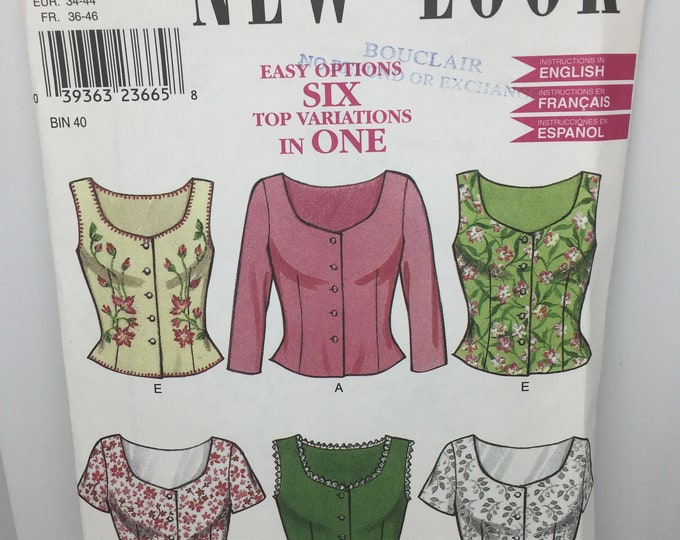 6945 New Look Six Sizes in One Sewing Pattern Womens Tops Sizes 8-18 ...