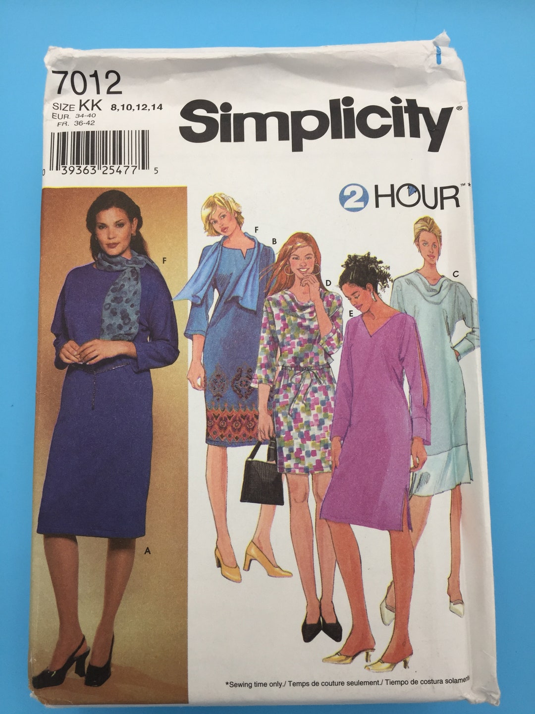 7012 Vintage 2001 Simplicity 2 Hour Sewing Pattern Misses Pullover ...