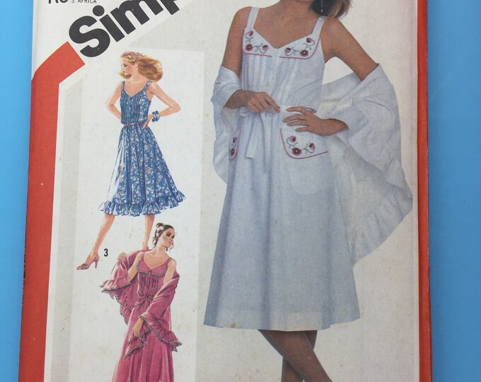 5495 Vintage 1982 Simplicity Sewing Pattern Miss Pullover Sundress in 2 ...