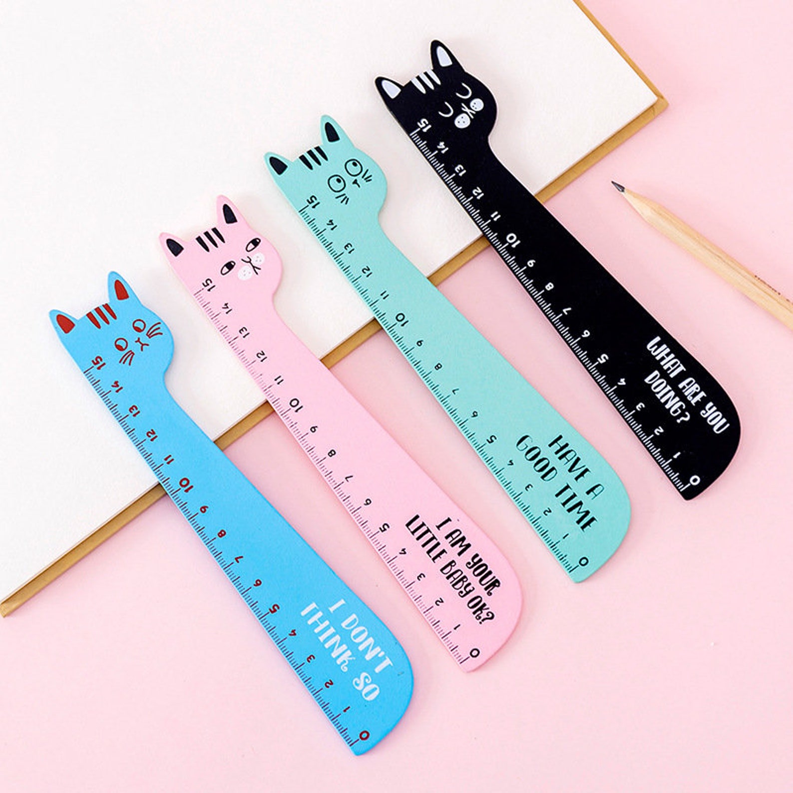 15cm Wood Rulers Clueless Cat Collection Stationery - Etsy UK