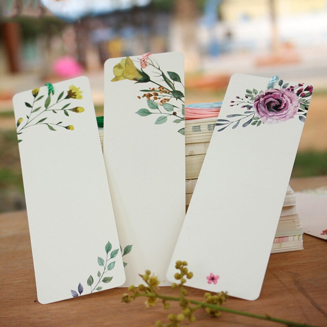 Paper Bookmarks Watercolour Flower Collection Simple Design - Etsy UK