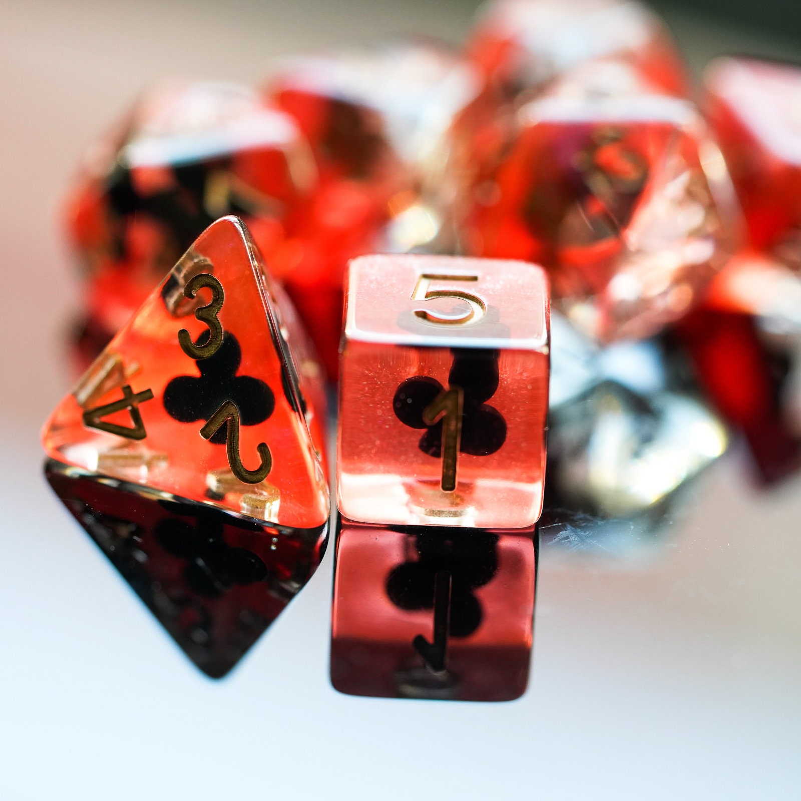 Clear Red Dice