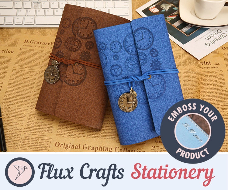 A6 Personalised Notebook Embossed Clock Refillable PU - Etsy UK