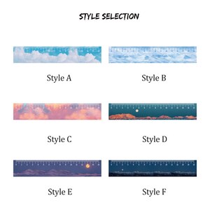 15cm Acrylic Rulers Pictorial Clouds & Mountains Stationery Essentials ...
