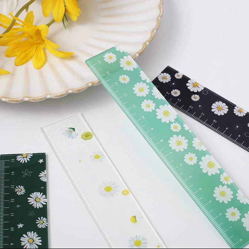 15cm Acrylic Rulers Pictorial Daisy Stationery Essentials - Etsy UK