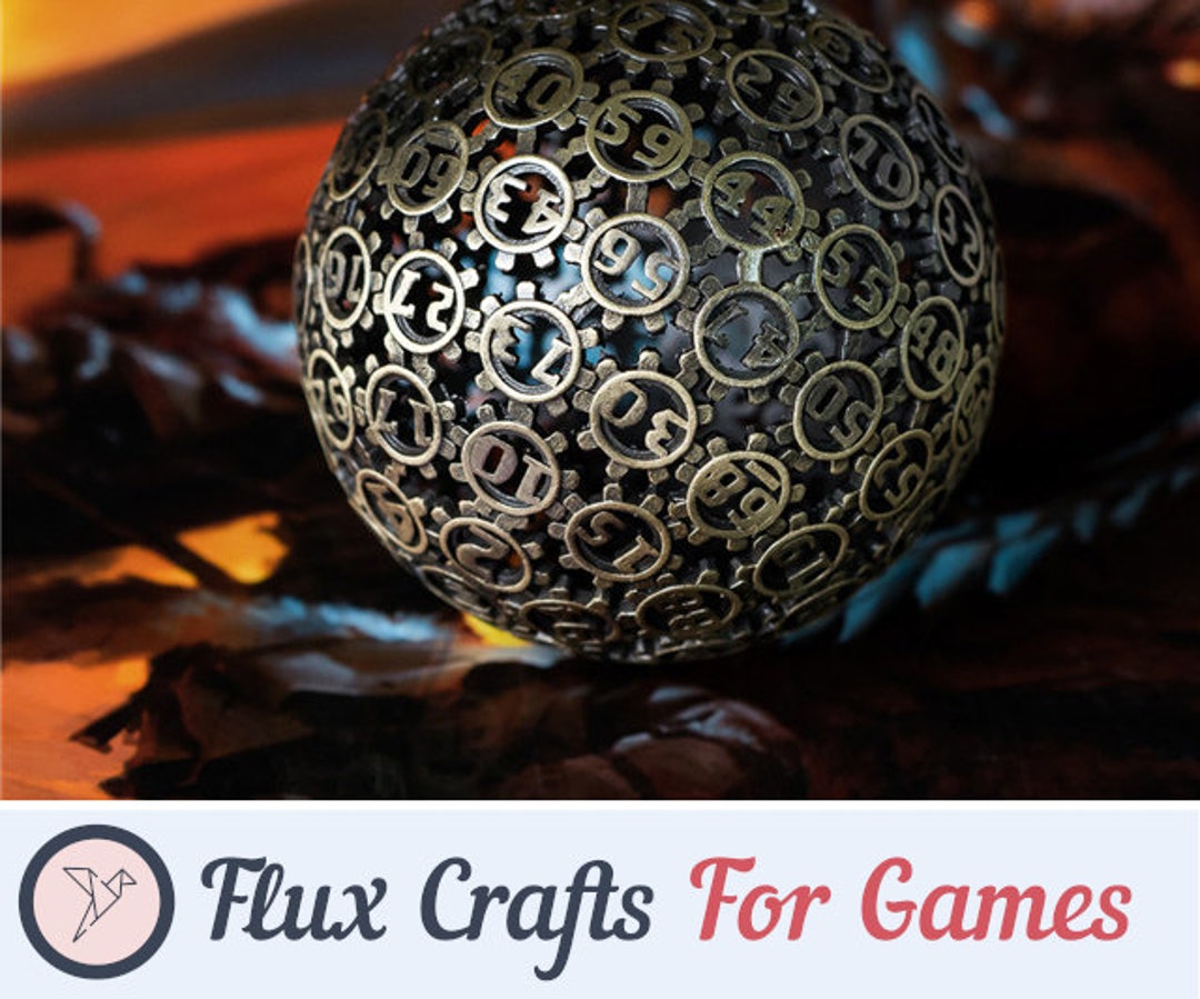 D100 RPG Dice Hollow Bronze Metal Steampunk Tabletop - Etsy UK