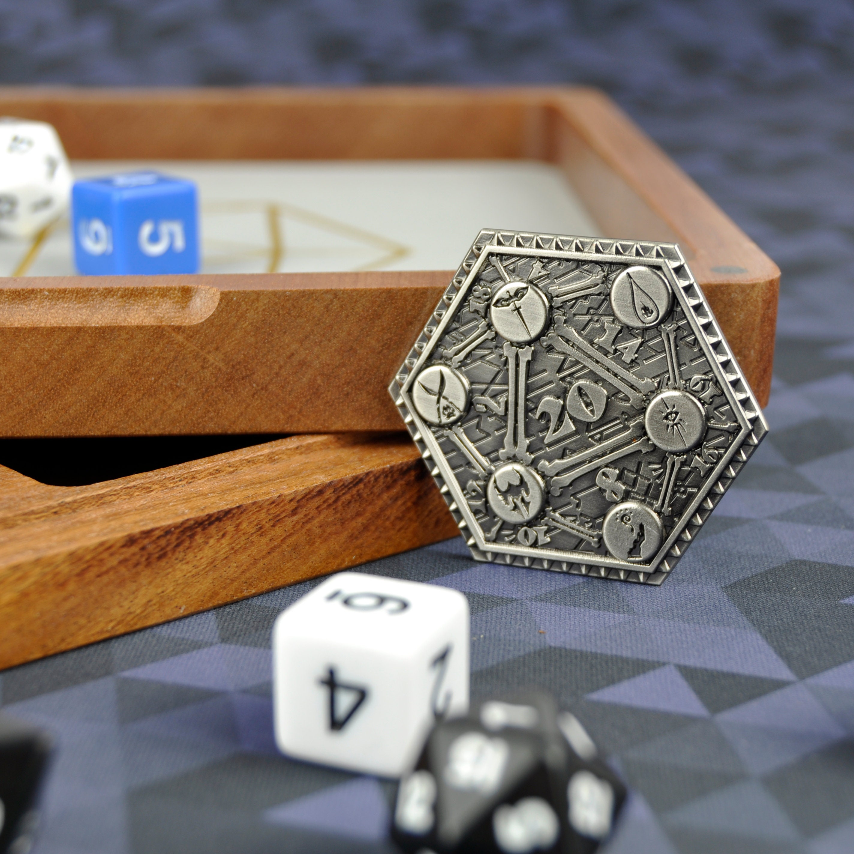 D2 RPG Coin Shadow Washed Silver Metal Tabletop Roleplaying | Etsy