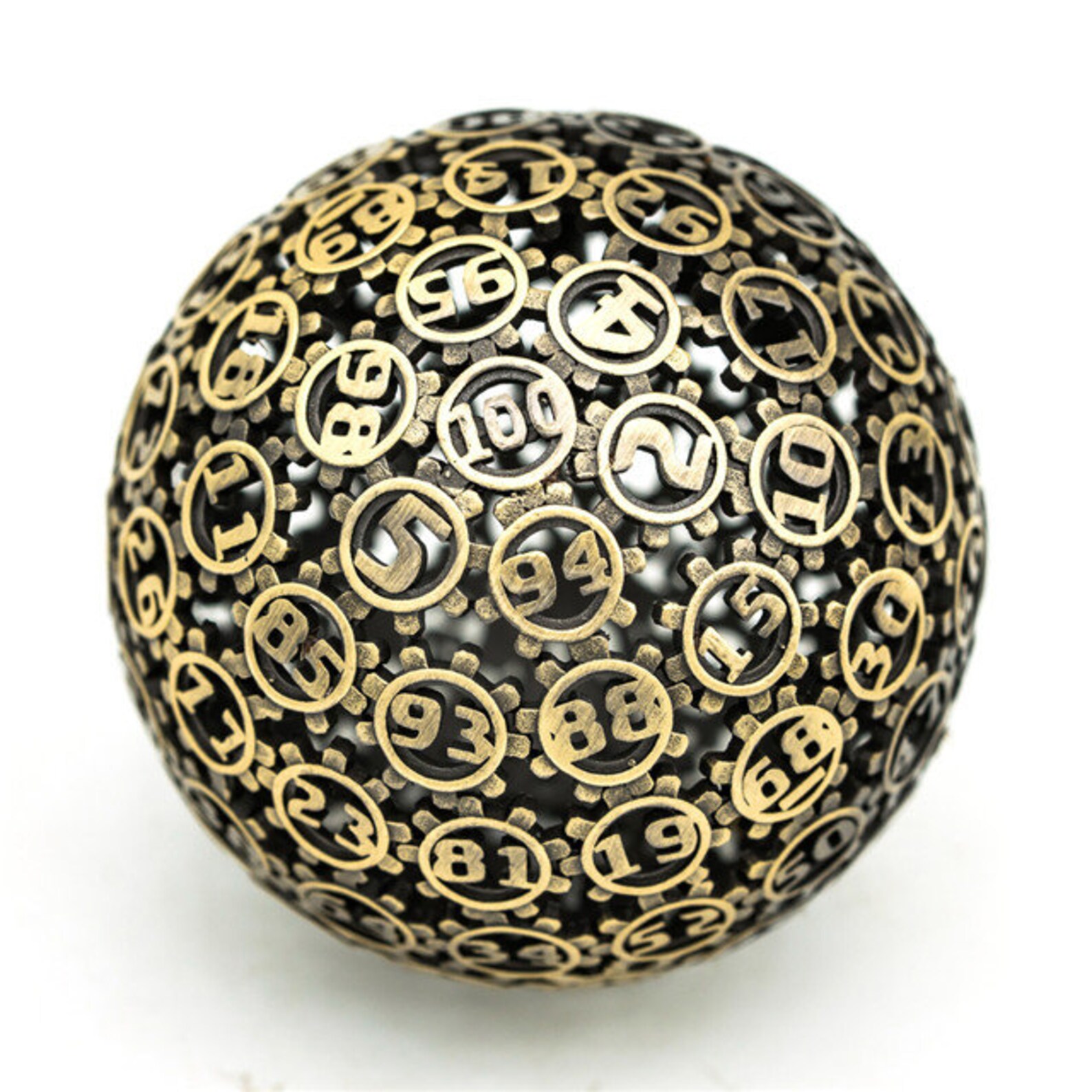 D100 RPG Dice Hollow Bronze Metal Steampunk Tabletop | Etsy UK