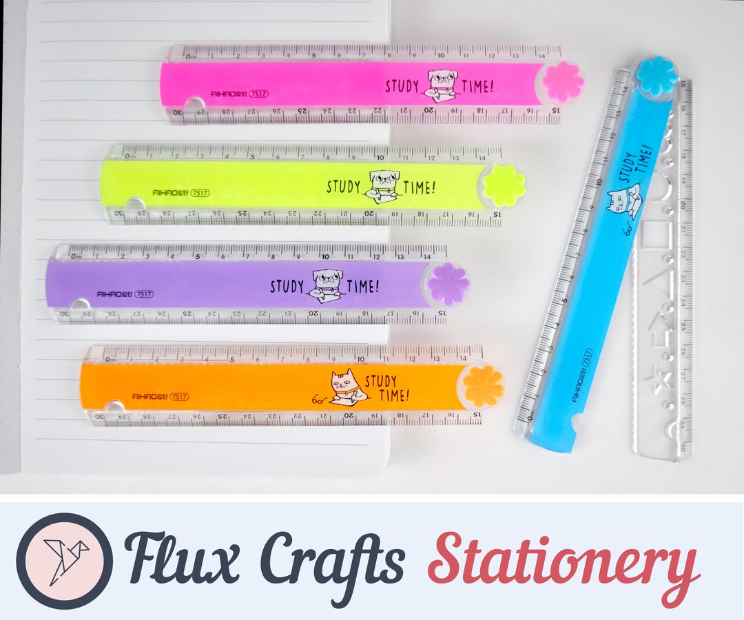 30cm Acrylic Folding Rulers & Stencils Neon Collection Neon Colours ...