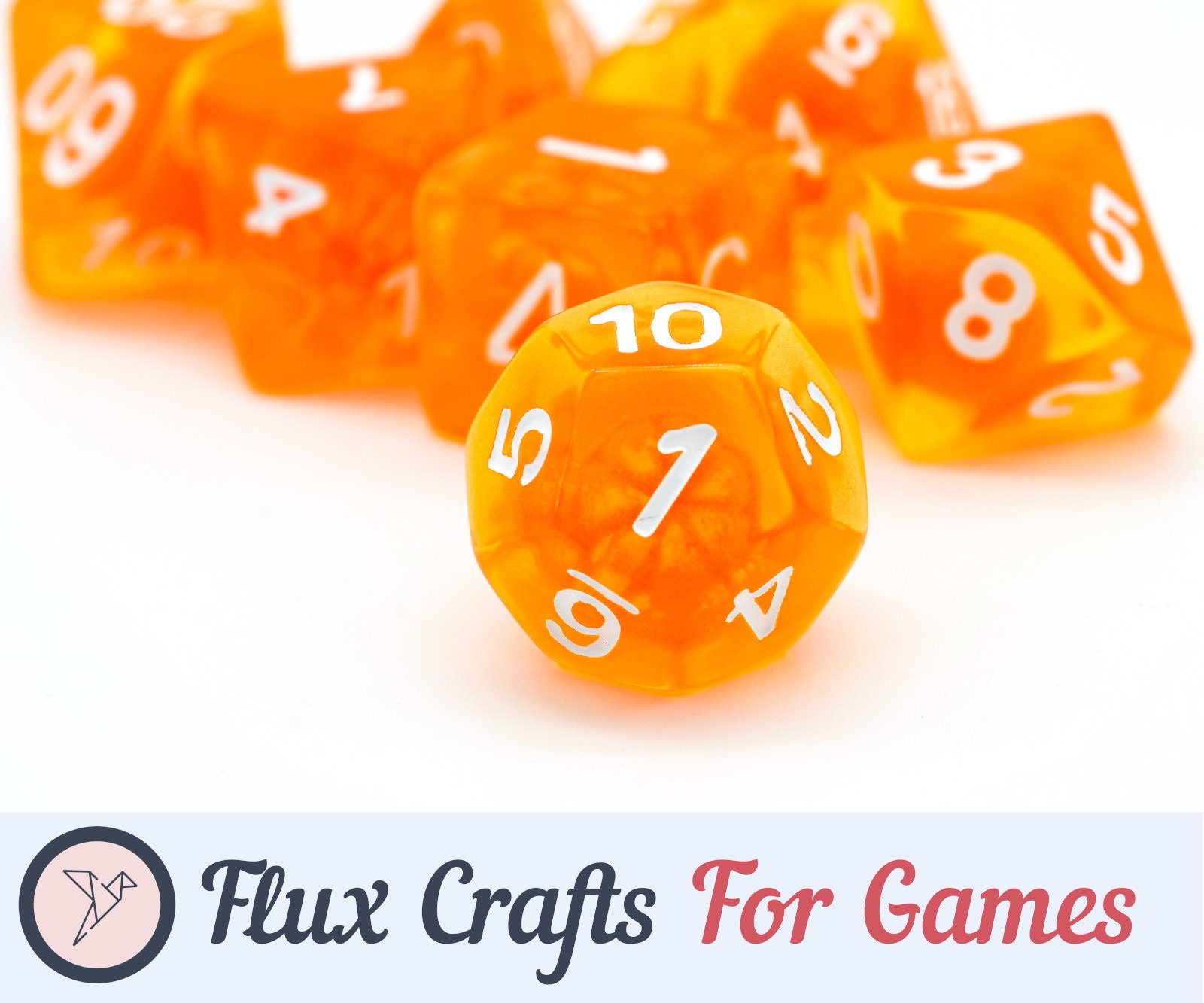 7pcs RPG Full Dice Set an Orange in Clear Orange Resin - Etsy