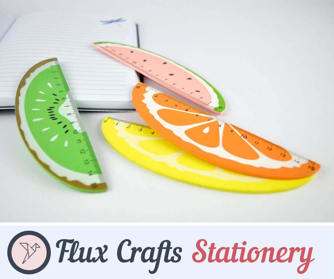 15cm Wood Rulers Fruit Designs Stationery Essentials Wooden - Etsy