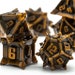 7pcs RPG Dice Set Spiky Gold Metal Pinwheel, Tabletop Roleplaying Games ...