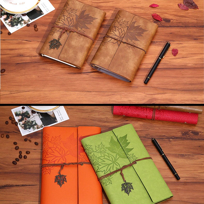 A7 A6 A5 Personalised Notebook Embossed Maple Leaves | Etsy UK