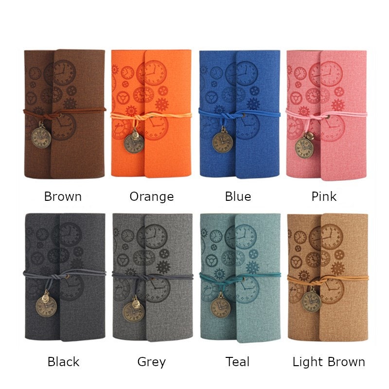 A6 Personalised Notebook Embossed Clock Refillable PU - Etsy UK