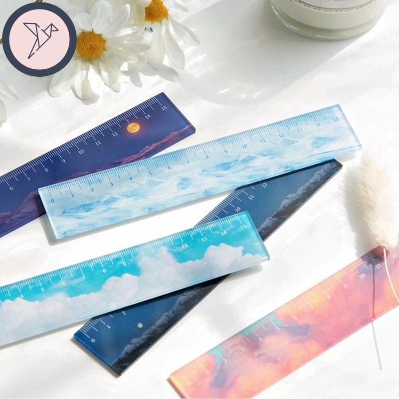 15cm Acrylic Rulers Pictorial Clouds & Mountains Stationery - Etsy UK