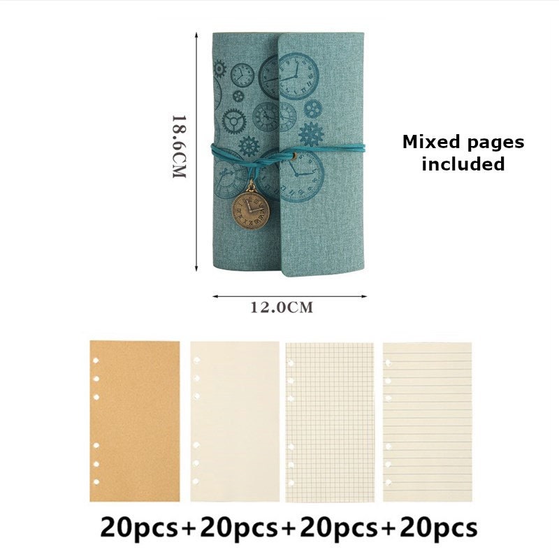 A6 Personalised Notebook Embossed Clock Refillable PU - Etsy UK