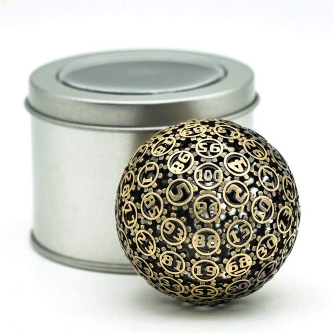 D100 RPG Dice Hollow Bronze Metal Steampunk Tabletop | Etsy UK