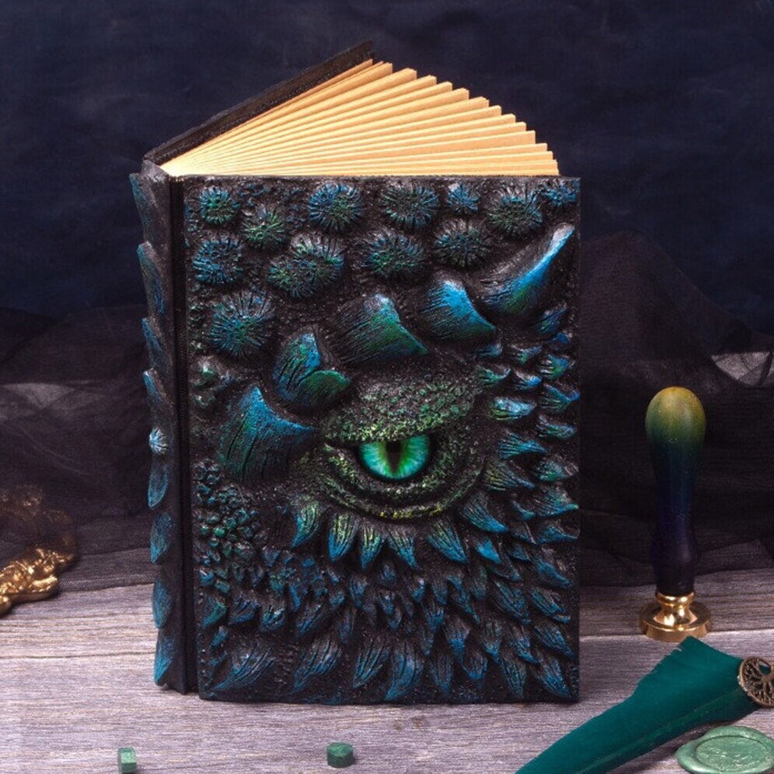 A5 Resin Notebook Hand Painted Dragon Hardback Handmade - Etsy