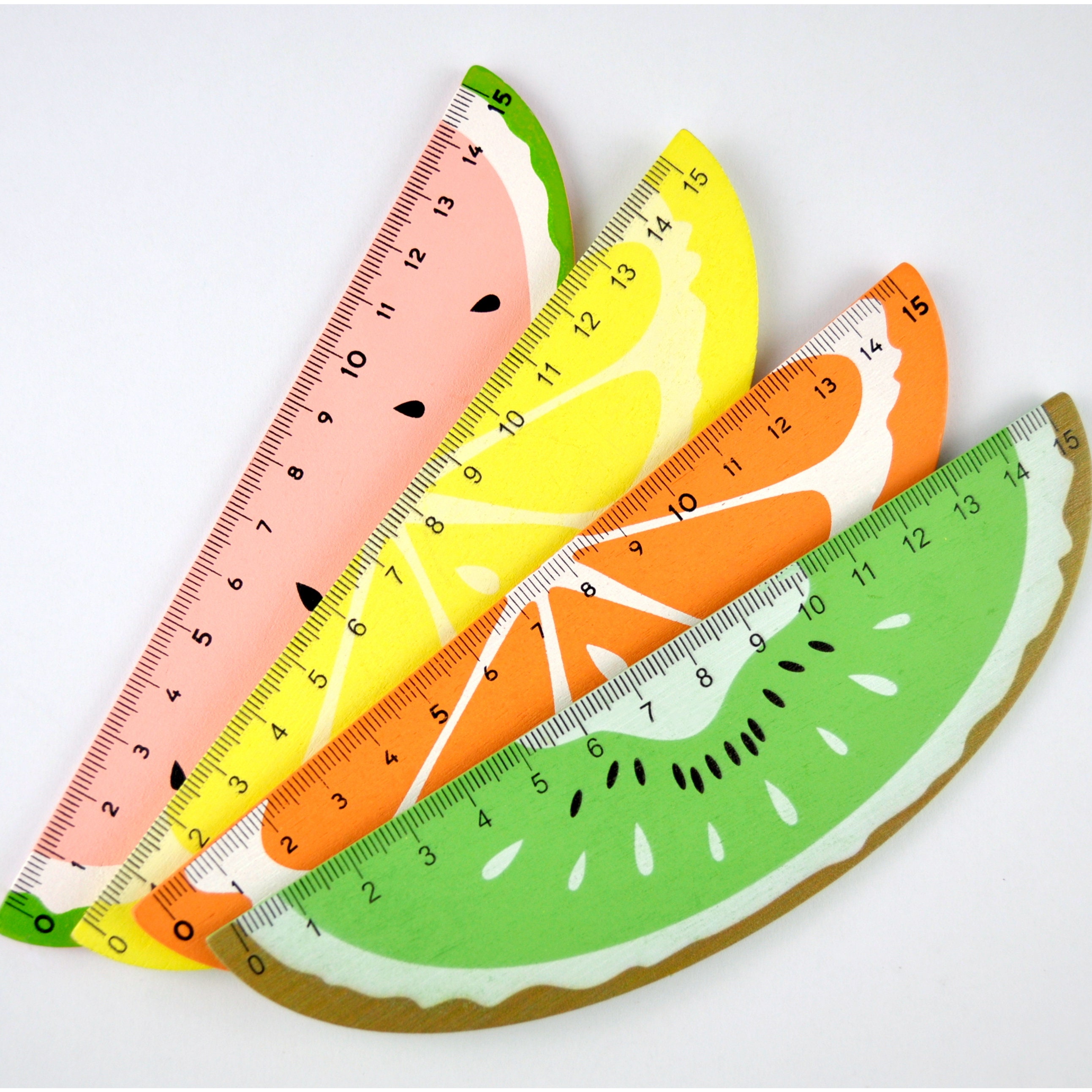 15cm Wood Rulers Fruit Designs Stationery Essentials Wooden - Etsy