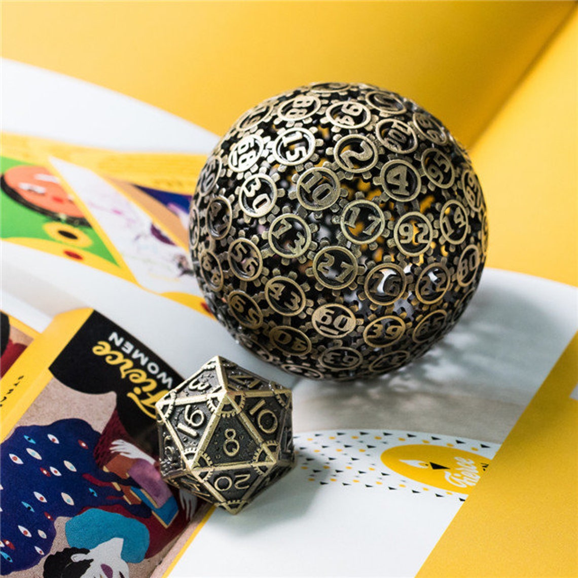 D100 RPG Dice Hollow Bronze Metal Steampunk Tabletop | Etsy UK