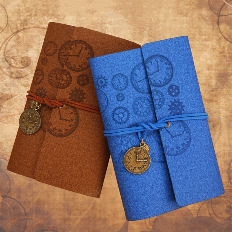 A6 Personalised Notebook Embossed Clock Refillable PU - Etsy UK