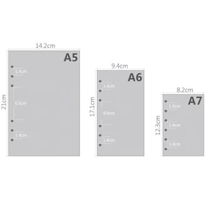 A5 A6 A7 Clear Frosted Ring Binder6 Hole, Organiser, Refills, Journal ...