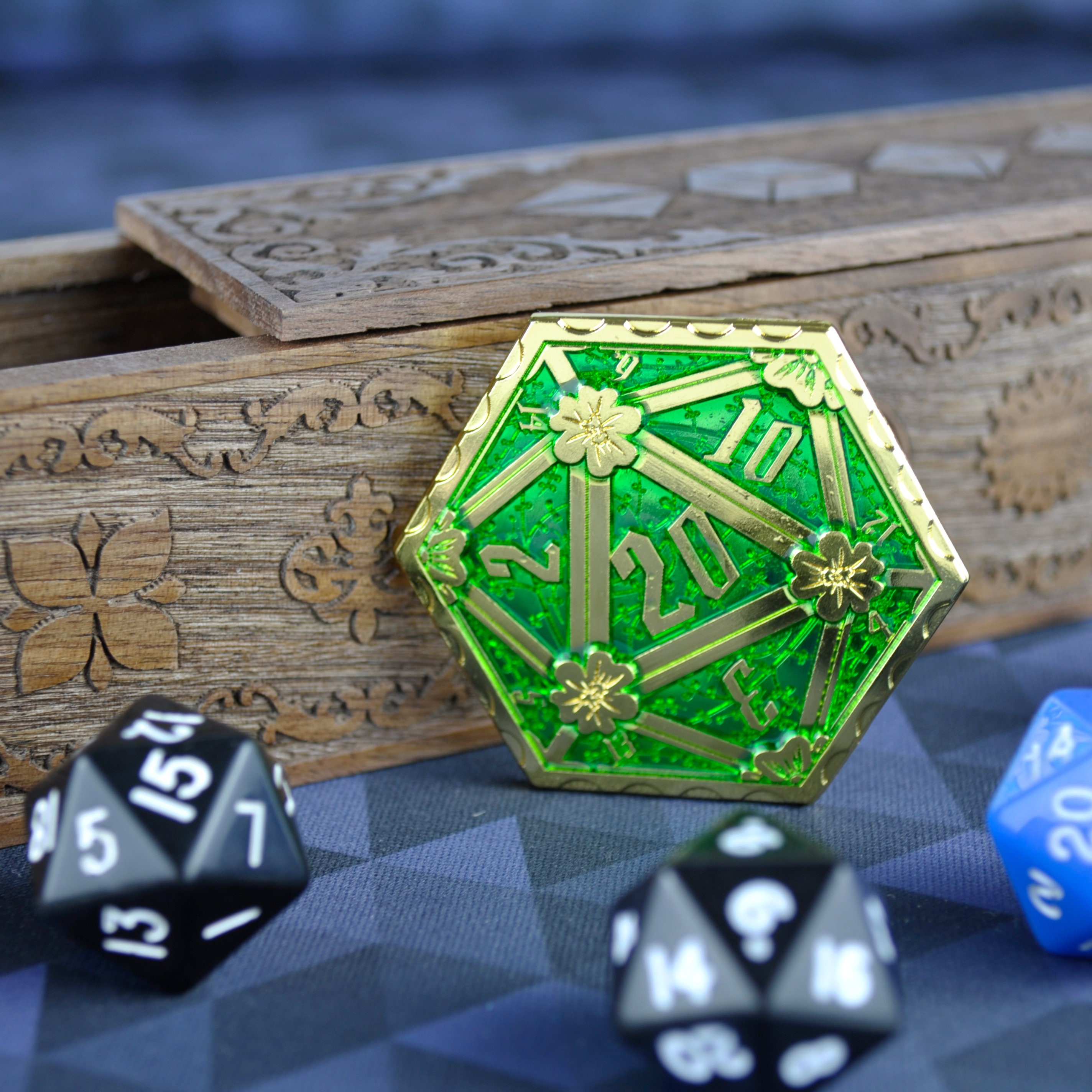 D2 RPG Coin Green Enamel in Gold Metal Tabletop Roleplaying - Etsy UK