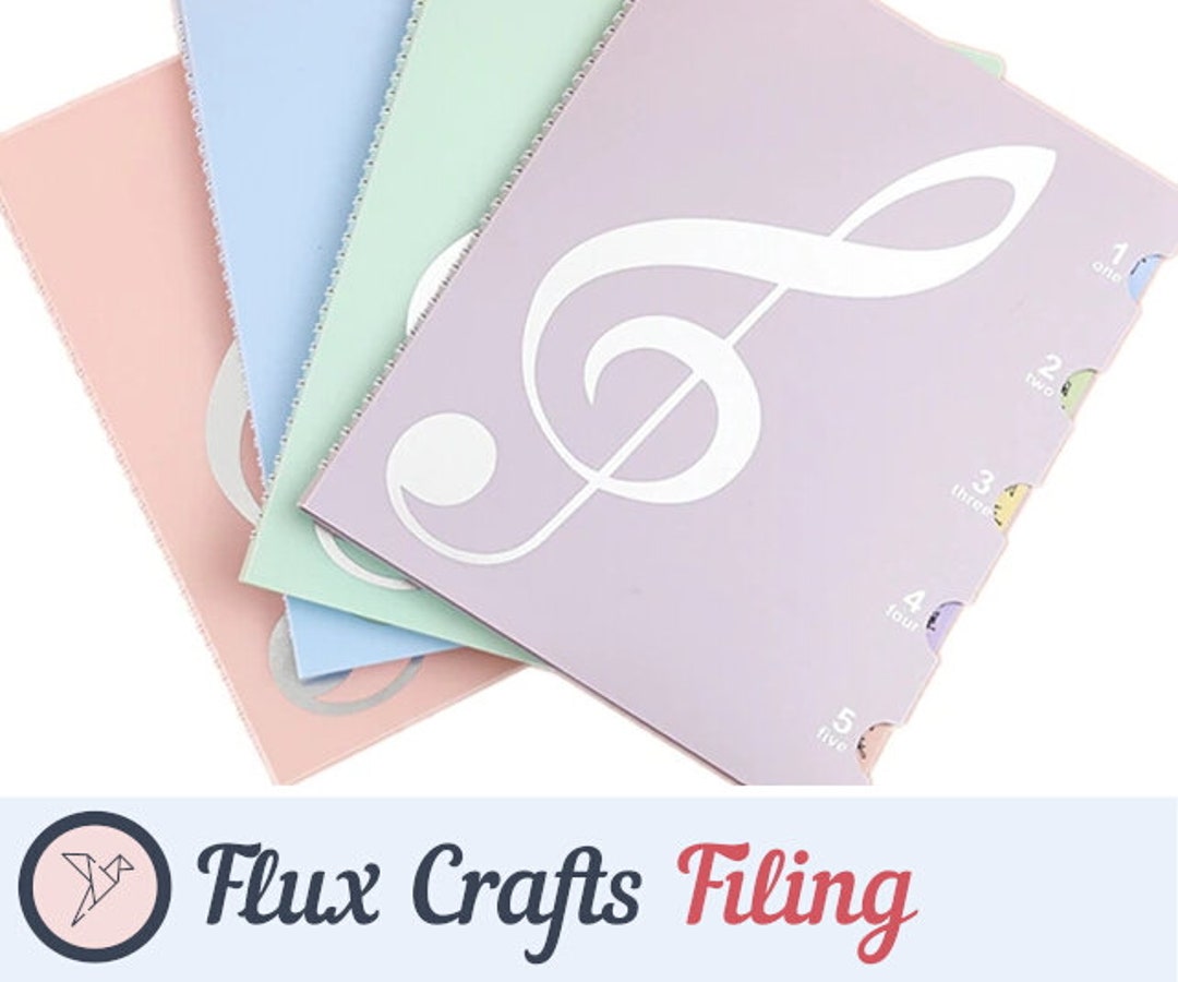 A4 40 Pages Musical Display Folder Pastel Musical Notes Holding Scores ...