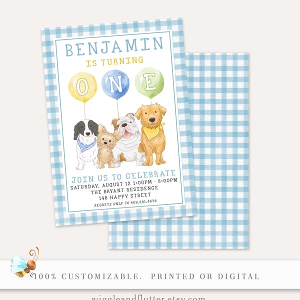 Dog 1st Birthday Invitation - Etsy